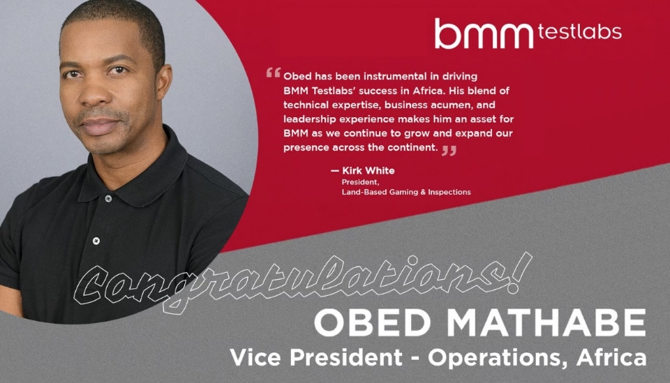 BMM Testlabs promotes Obed Mathabe to Vice President of Operations ...
